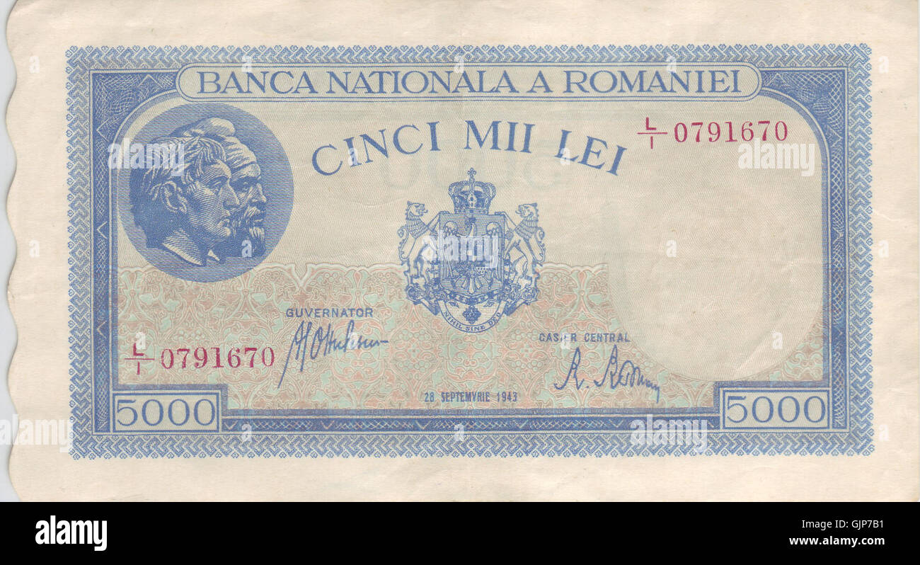 5000 lei 1943 avers Stock Photo - Alamy 5000 lei 1943 avers Stock Photo - Alamy