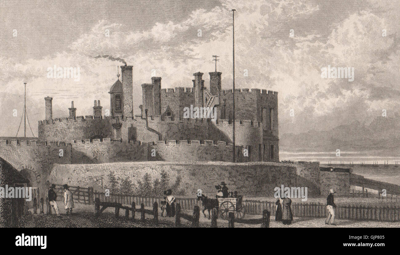 Deal Castle, Kent. SHEPHERD, antique print 1829 Stock Photo - Alamy