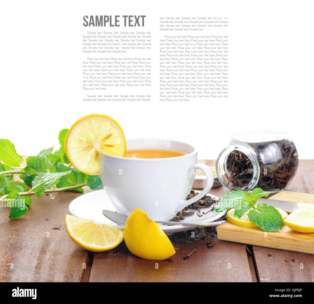 a cup of lemon tea with sliced lemon Stock Photo - Alamy