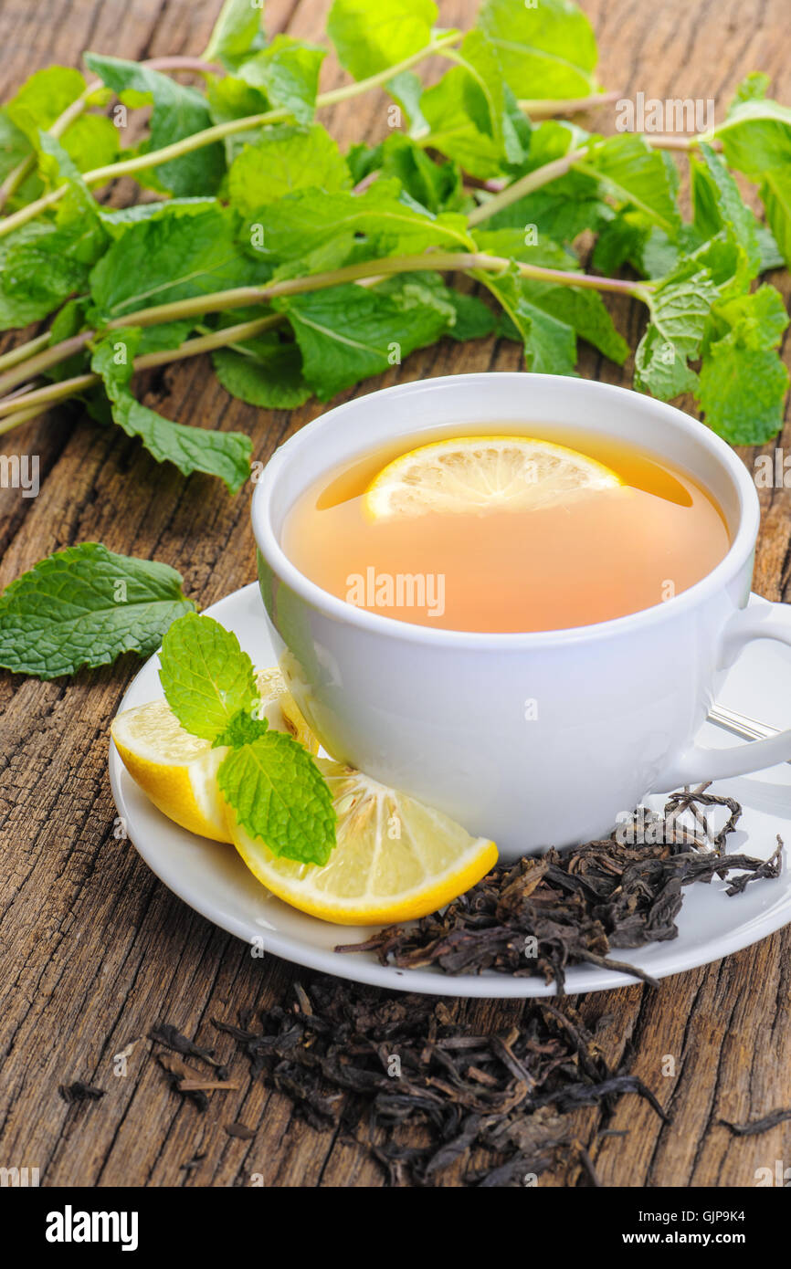 a cup of lemon tea with sliced lemon Stock Photo - Alamy