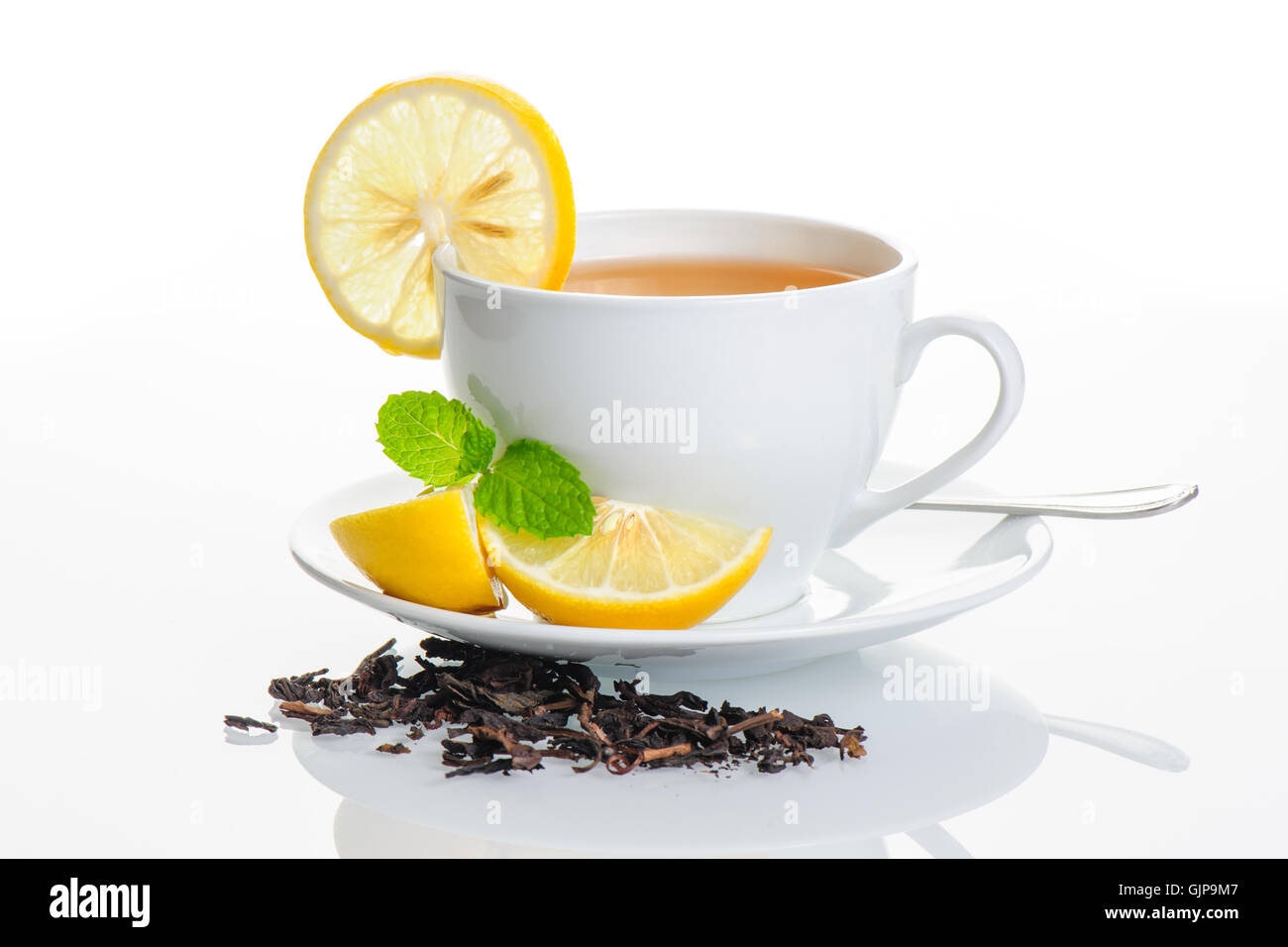 a cup of lemon tea with sliced lemon Stock Photo - Alamy