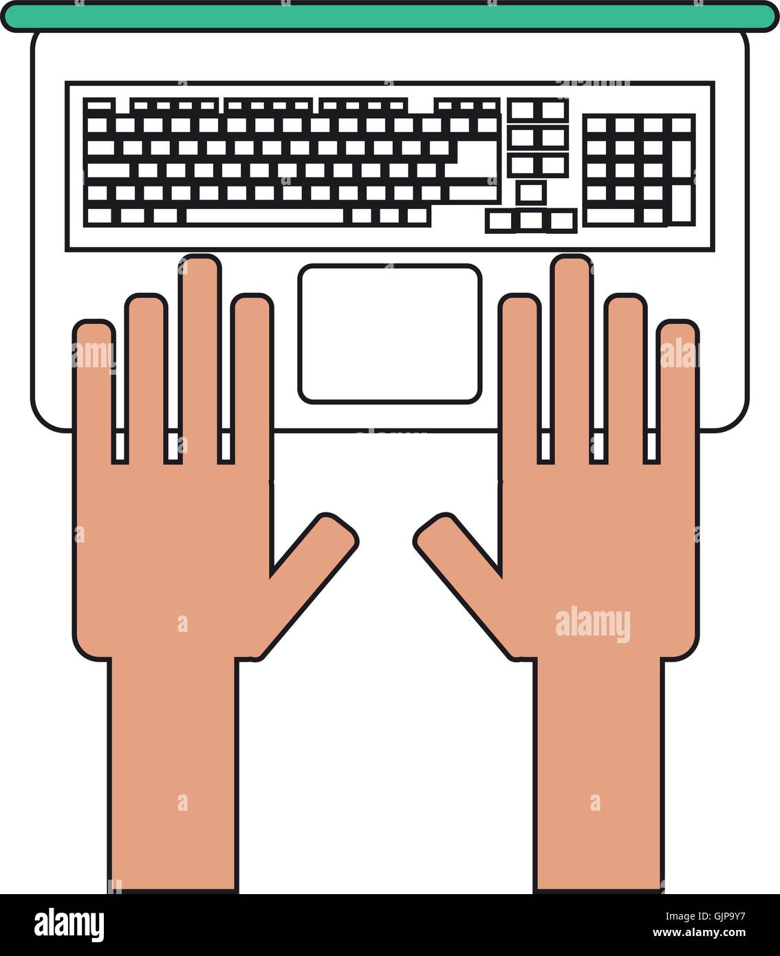 hands and laptop icon Stock Vector Image & Art - Alamy