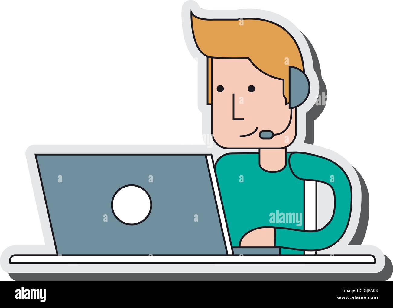 person with headset icon Stock Vector Image & Art - Alamy