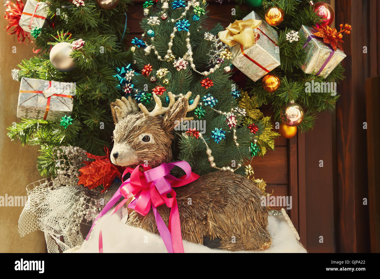 festive background with decorations Stock Photo - Alamy