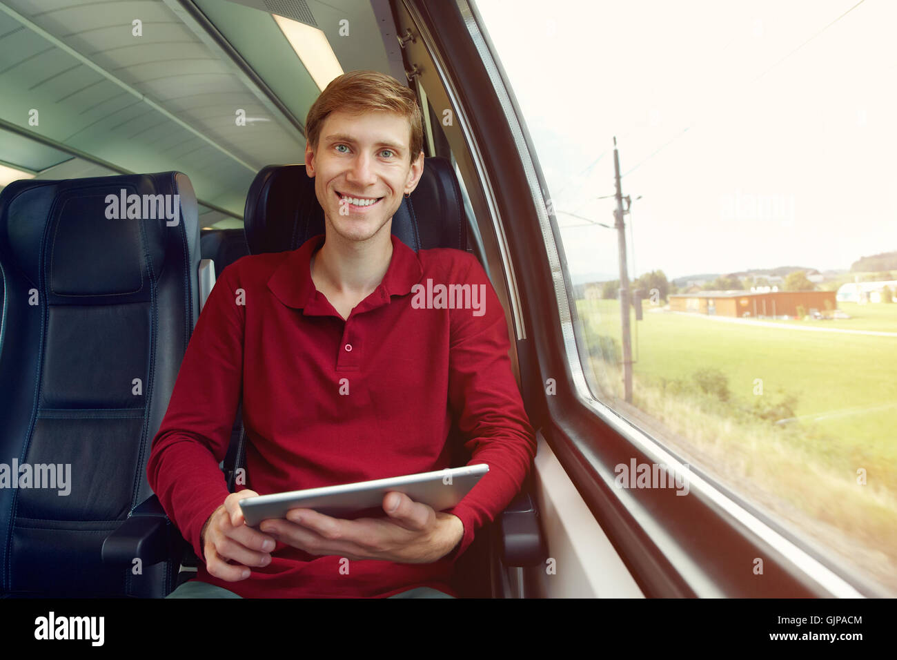 Man riding train hi-res stock photography and images - Alamy