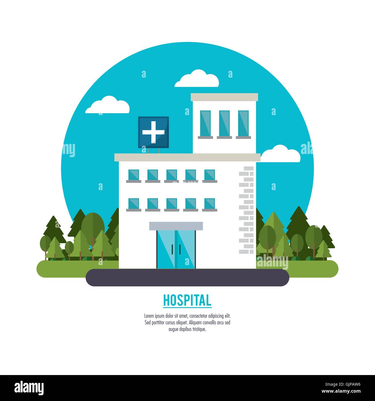 Hospital building circle Cut Out Stock Images & Pictures - Alamy