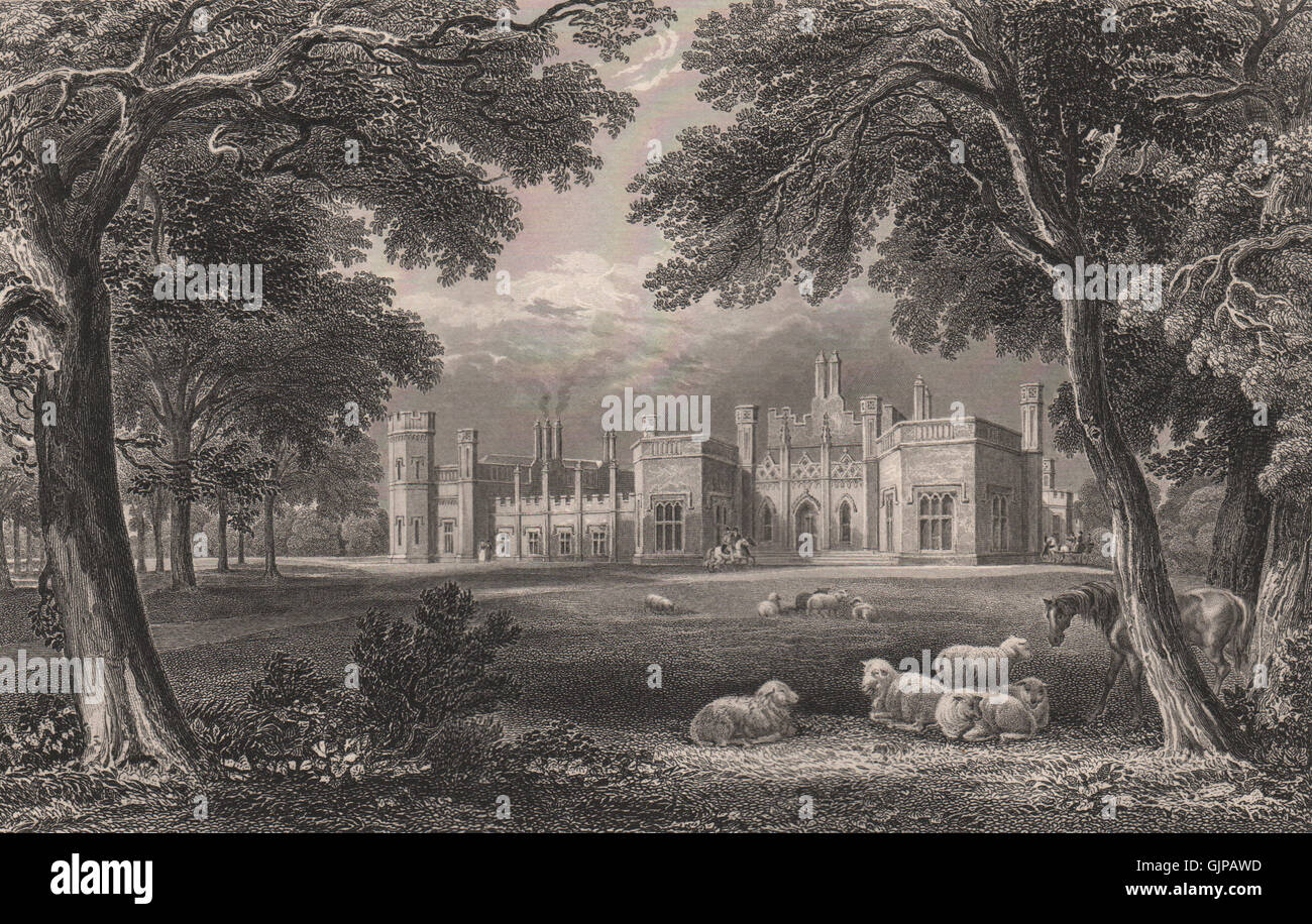 Inchrye Abbey, Lindores, Fife. Scotland, antique print 1845 Stock Photo ...