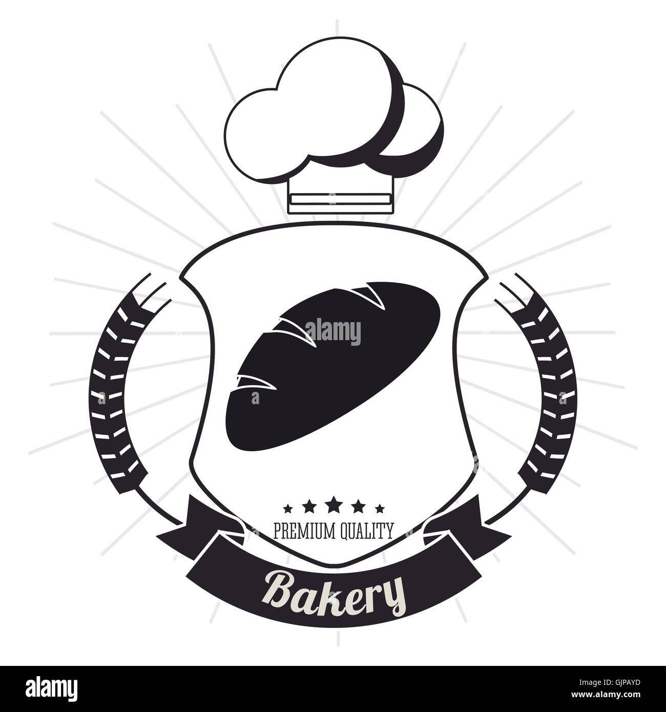 bread shield ribbon bakery icon. Vector graphic Stock Vector Image ...