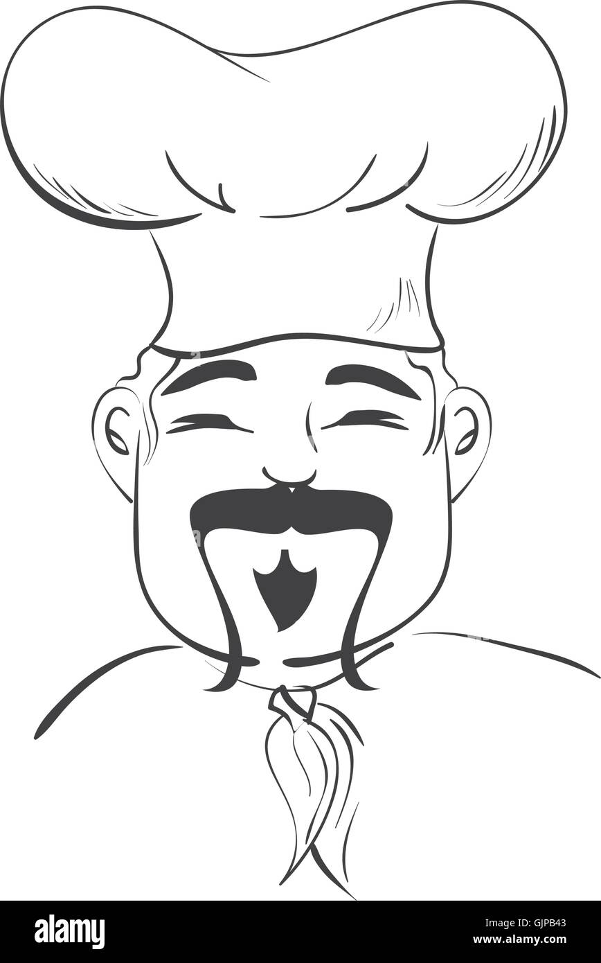 Cheerful male chef restaurant Black and White Stock Photos & Images - Alamy