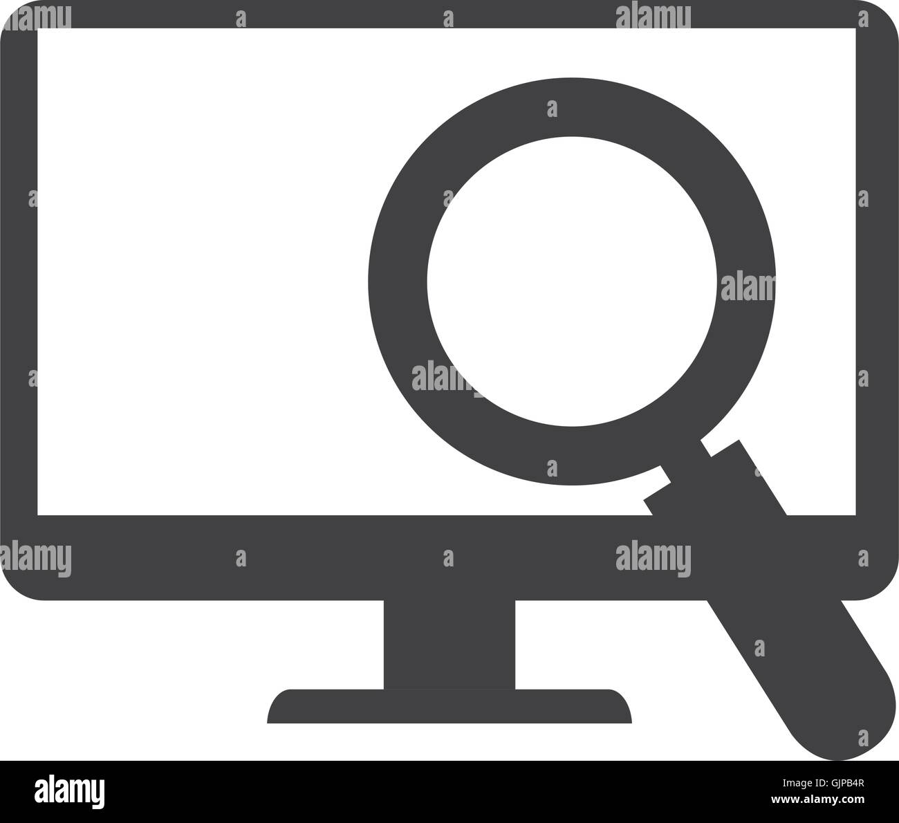 monitor pc computer magnifying glass Stock Vector Image & Art - Alamy