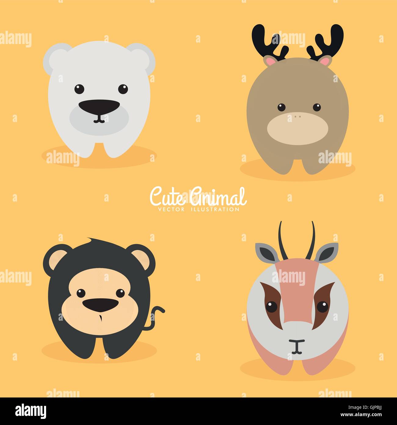 Cute Cartoon animals Stock Vector Image & Art - Alamy