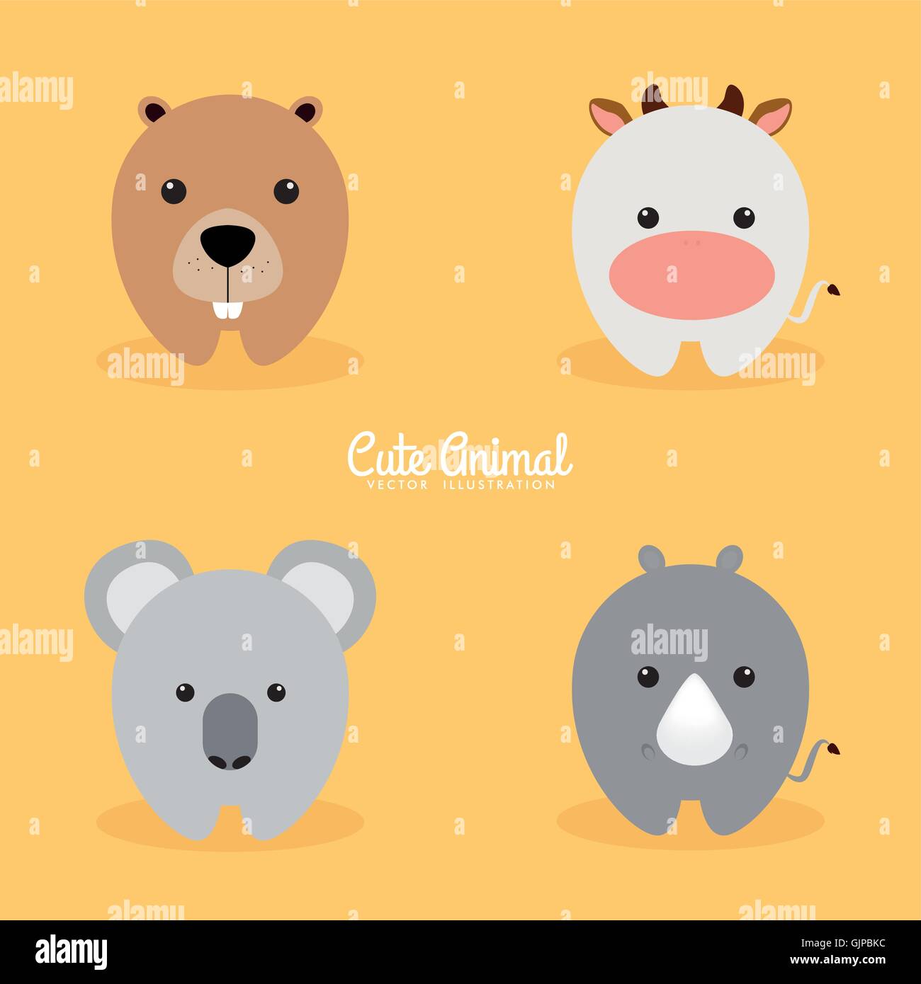 Cute Cartoon animals Stock Vector Image & Art - Alamy