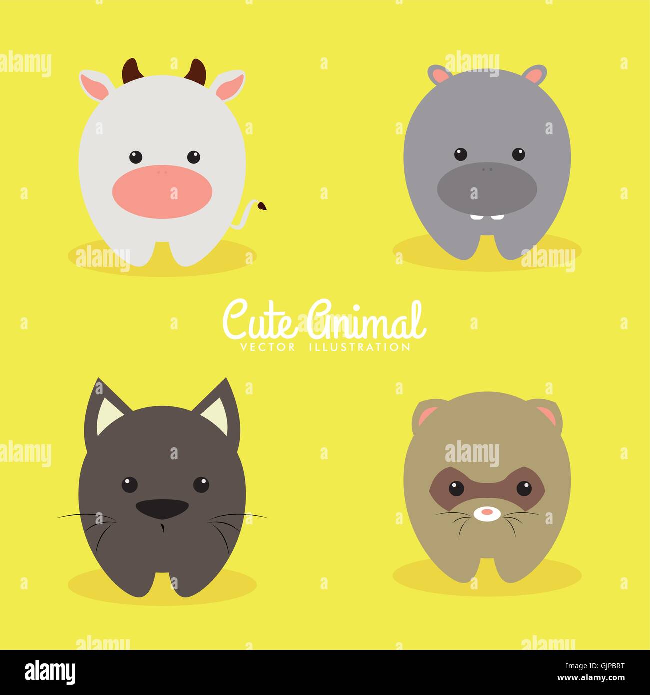Cute Cartoon animals Stock Vector Image & Art - Alamy