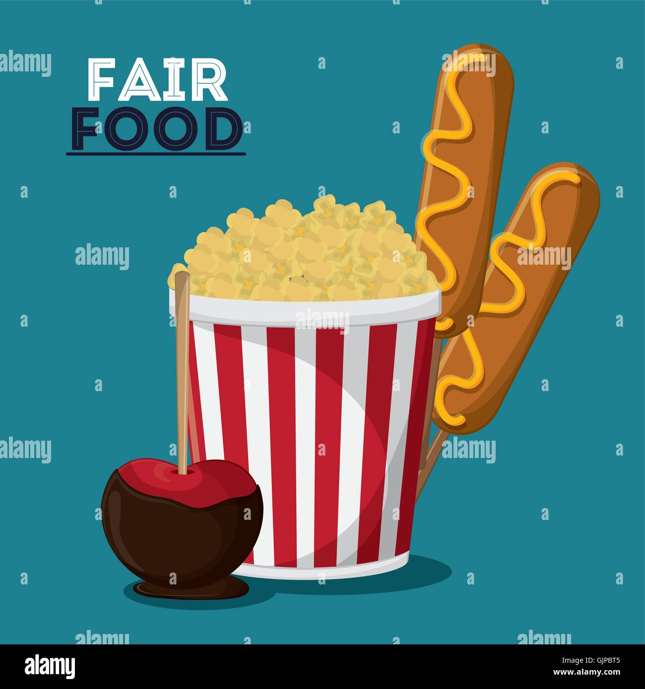 Apple fair food snack carnival vector Stock Vector Images - Alamy