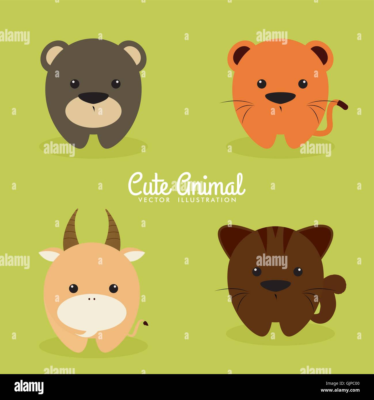 Cute Cartoon animals Stock Vector Image & Art - Alamy