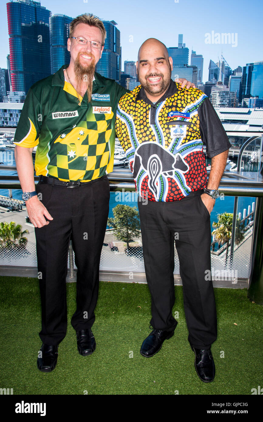 Sydney, Australia. 17th Aug, 2016. (L to R) Australian dart players ...