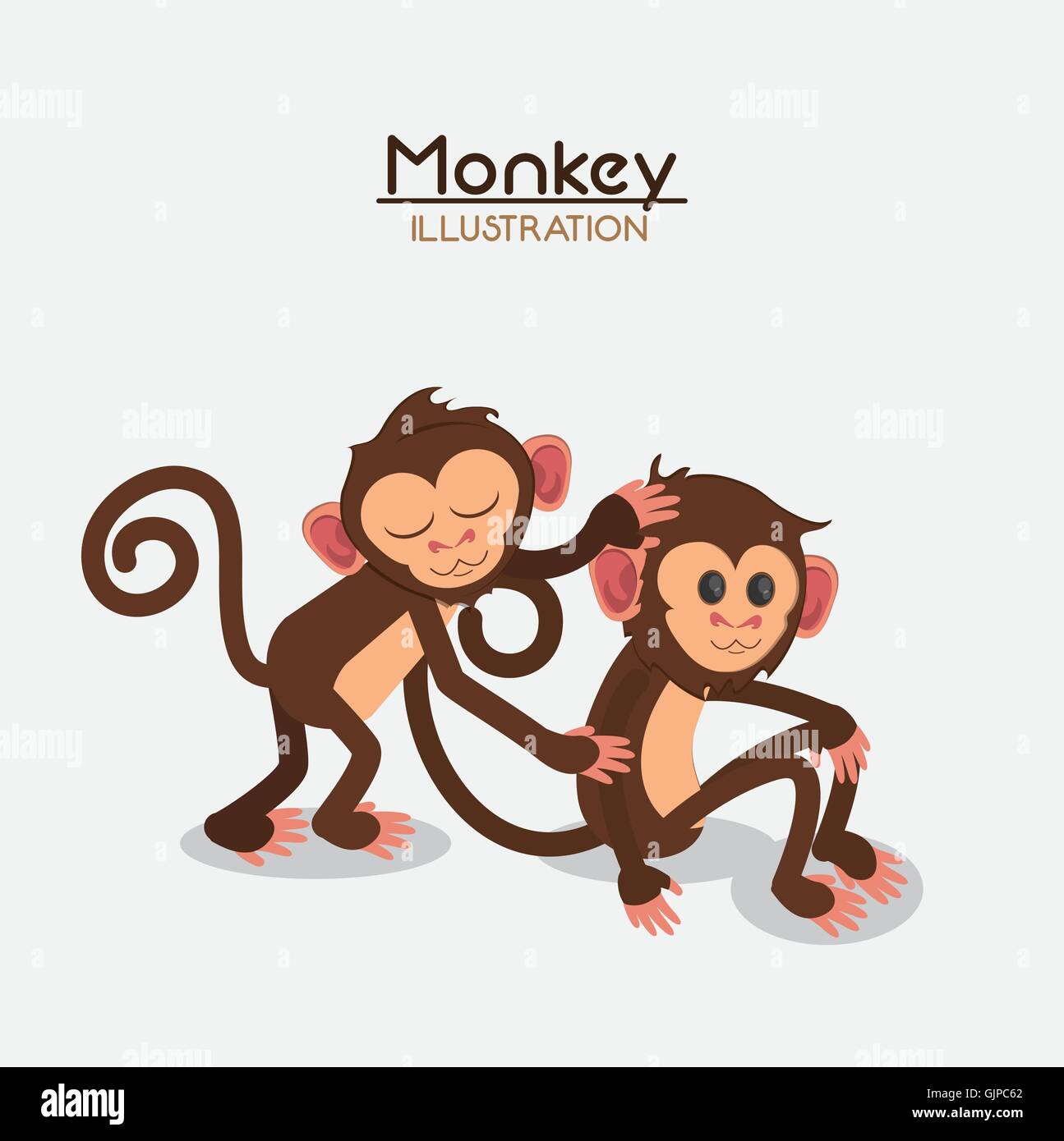 Monkey couple cartoon animal design Stock Vector Image & Art - Alamy