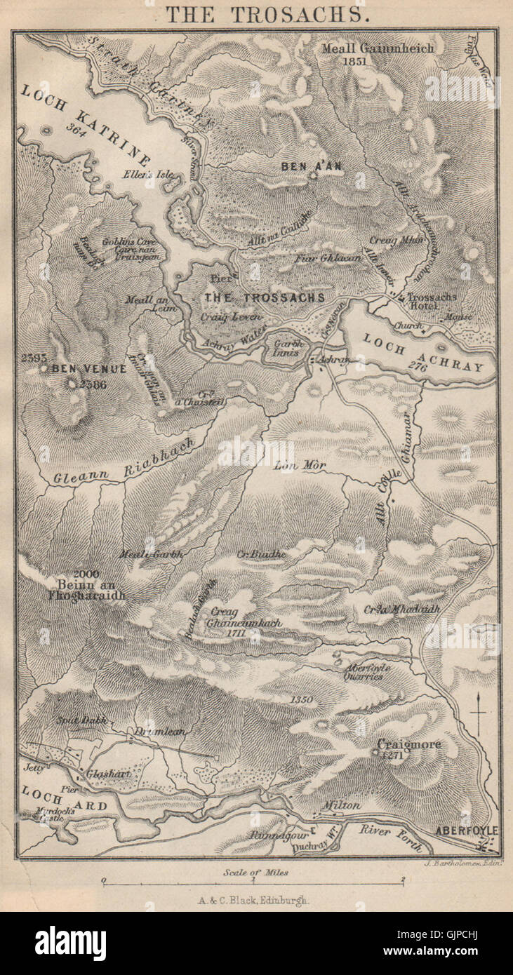 Katrine map hi-res stock photography and images - Alamy