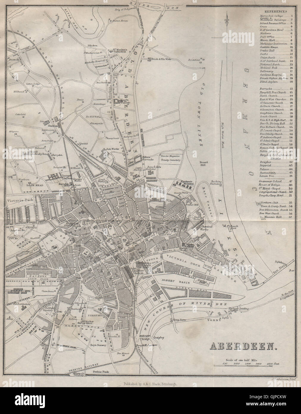 Map of aberdeen scotland hi-res stock photography and images - Alamy