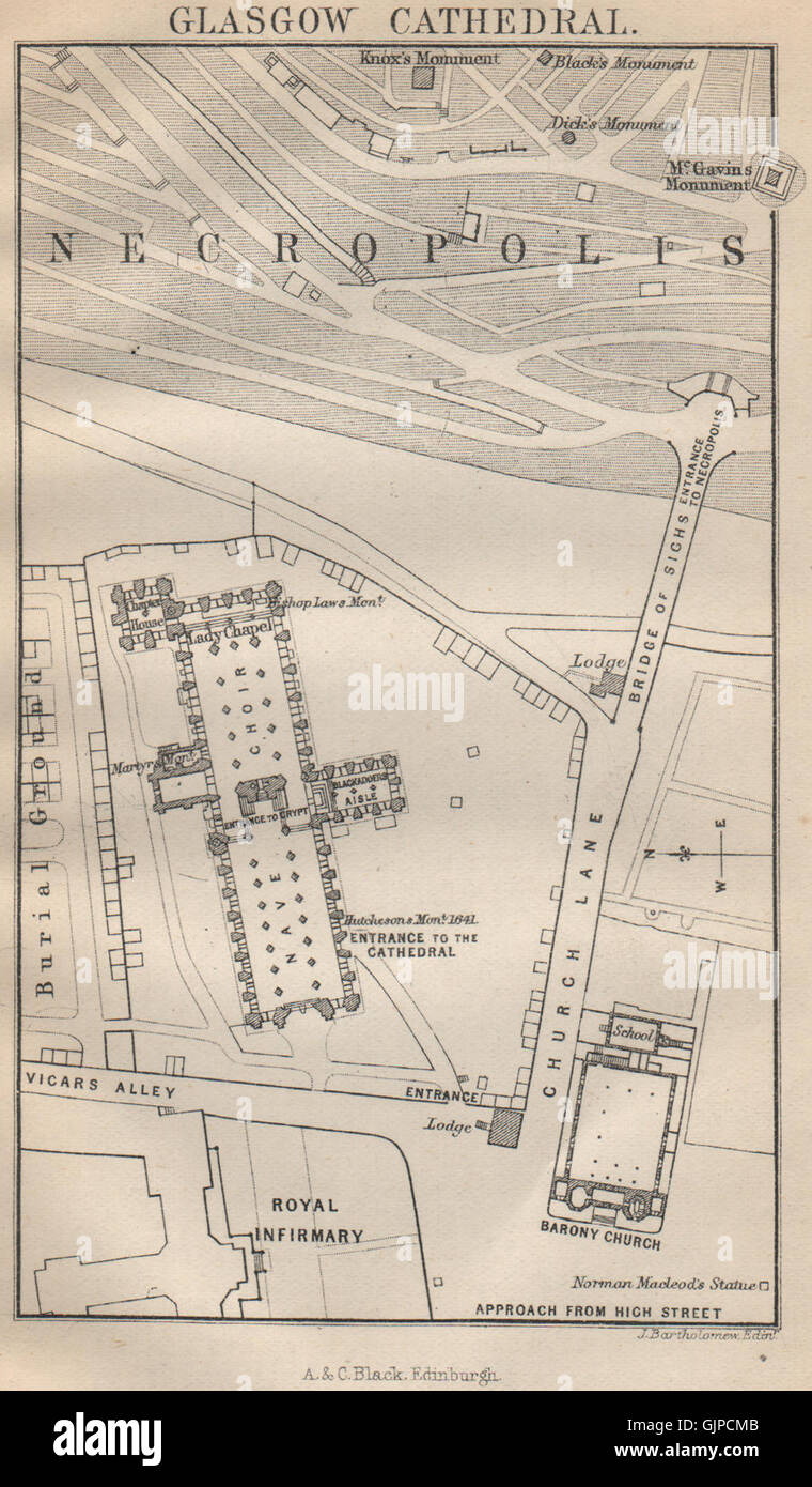 Glasgow cathedral ground plan. Barony Church. Necropolis. Scotland ...