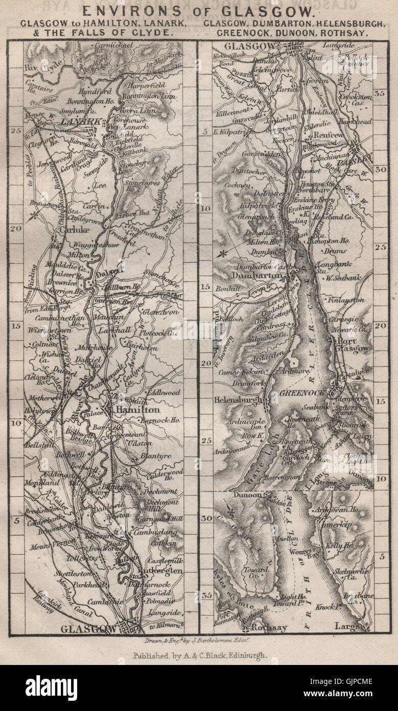 Map of river clyde hi-res stock photography and images - Alamy