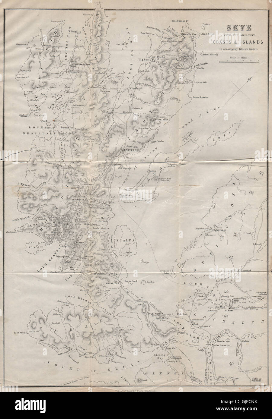 Edinburgh old tourist map hi-res stock photography and images - Alamy
