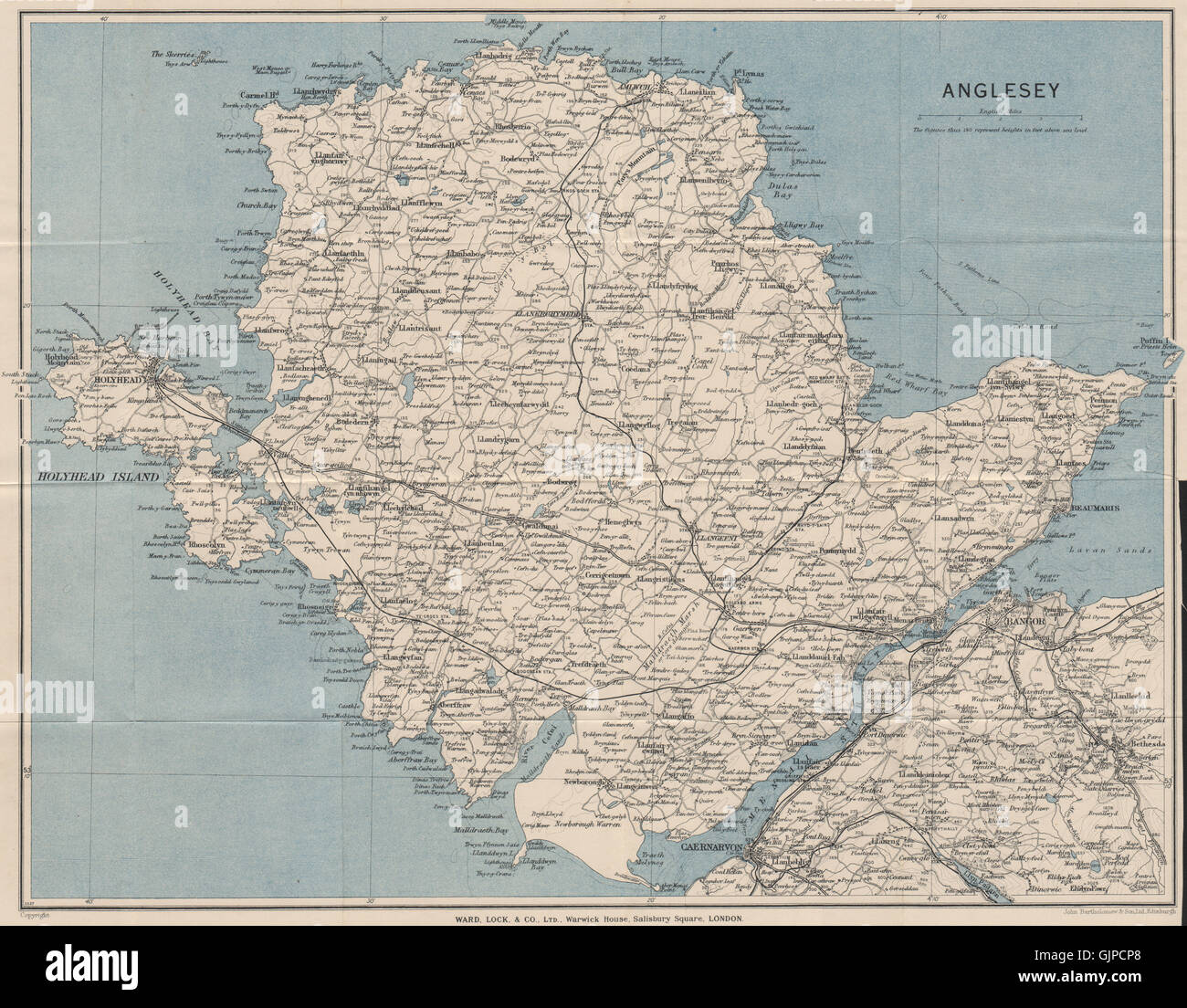 ANGLESEY. Menai Strait Holyhead Bangor Beaumaris Caernarvon. WARD LOCK ...