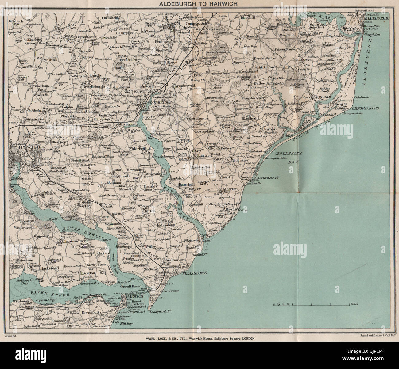 Suffolk coast map hi-res stock photography and images - Alamy