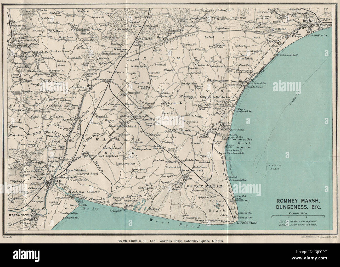 ROMNEY MARSH. Dungeness Rye Hythe Winchelsea. Walland Marsh. Kent, 1938 ...