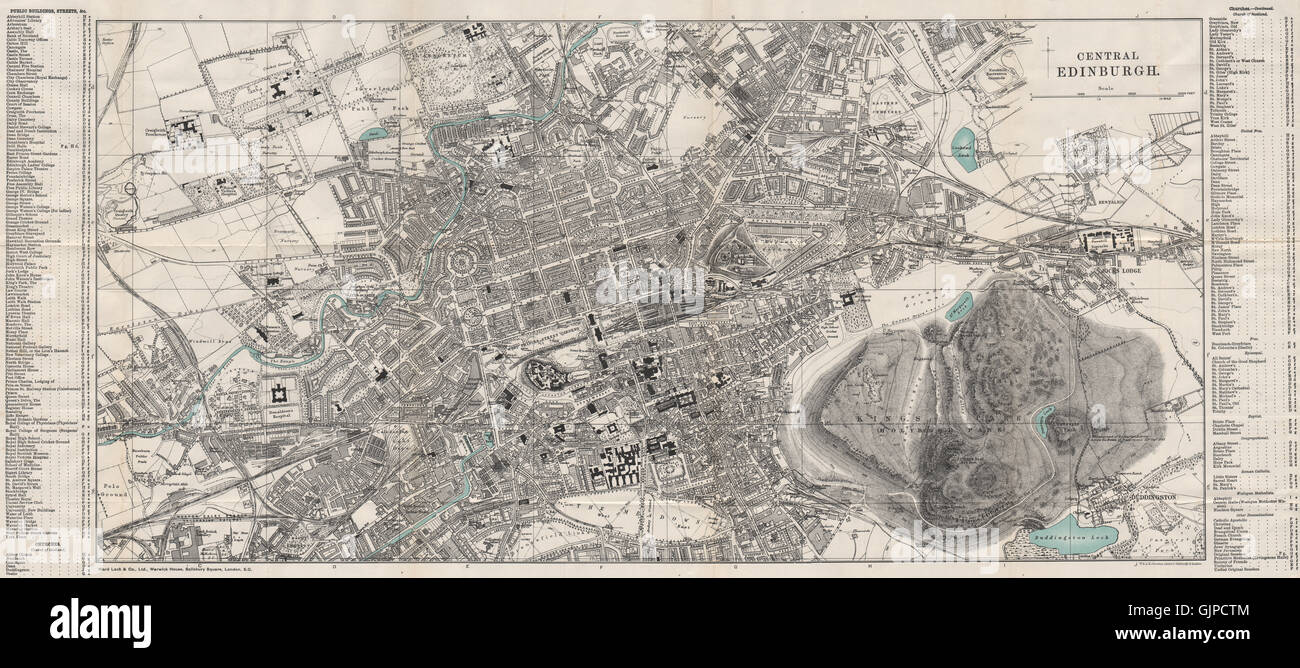 Edinburgh map old hi-res stock photography and images - Alamy