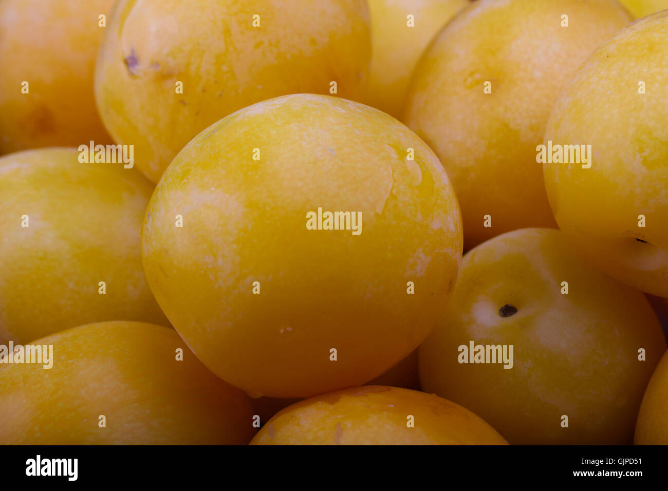 Fresh sweet ripe Yellow plums in the bowl Stock Photo - Alamy