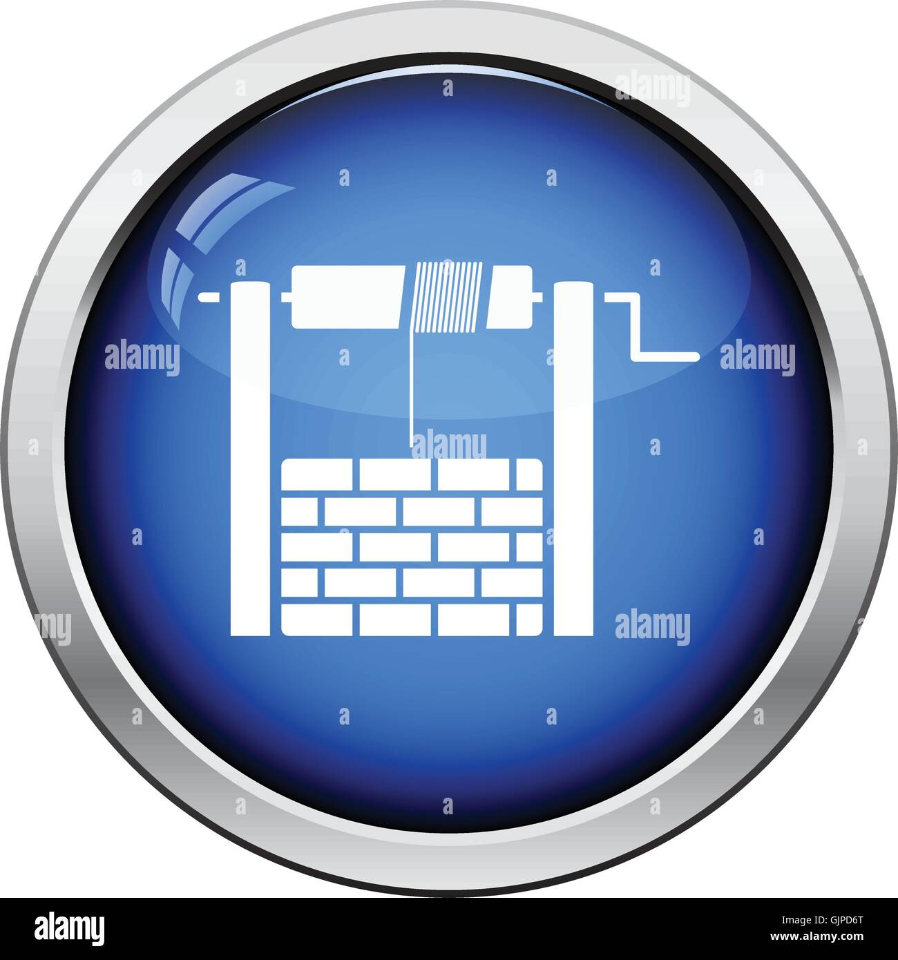 Well icon. Glossy button design. Vector illustration Stock Vector Image ...