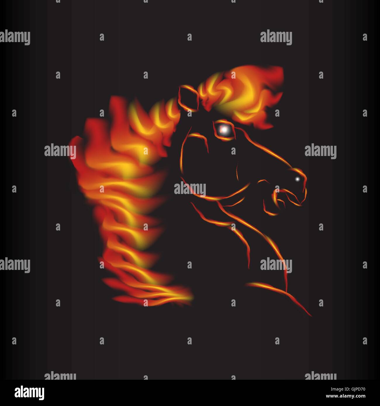 Flaming horse logo Stock Vector Images - Alamy