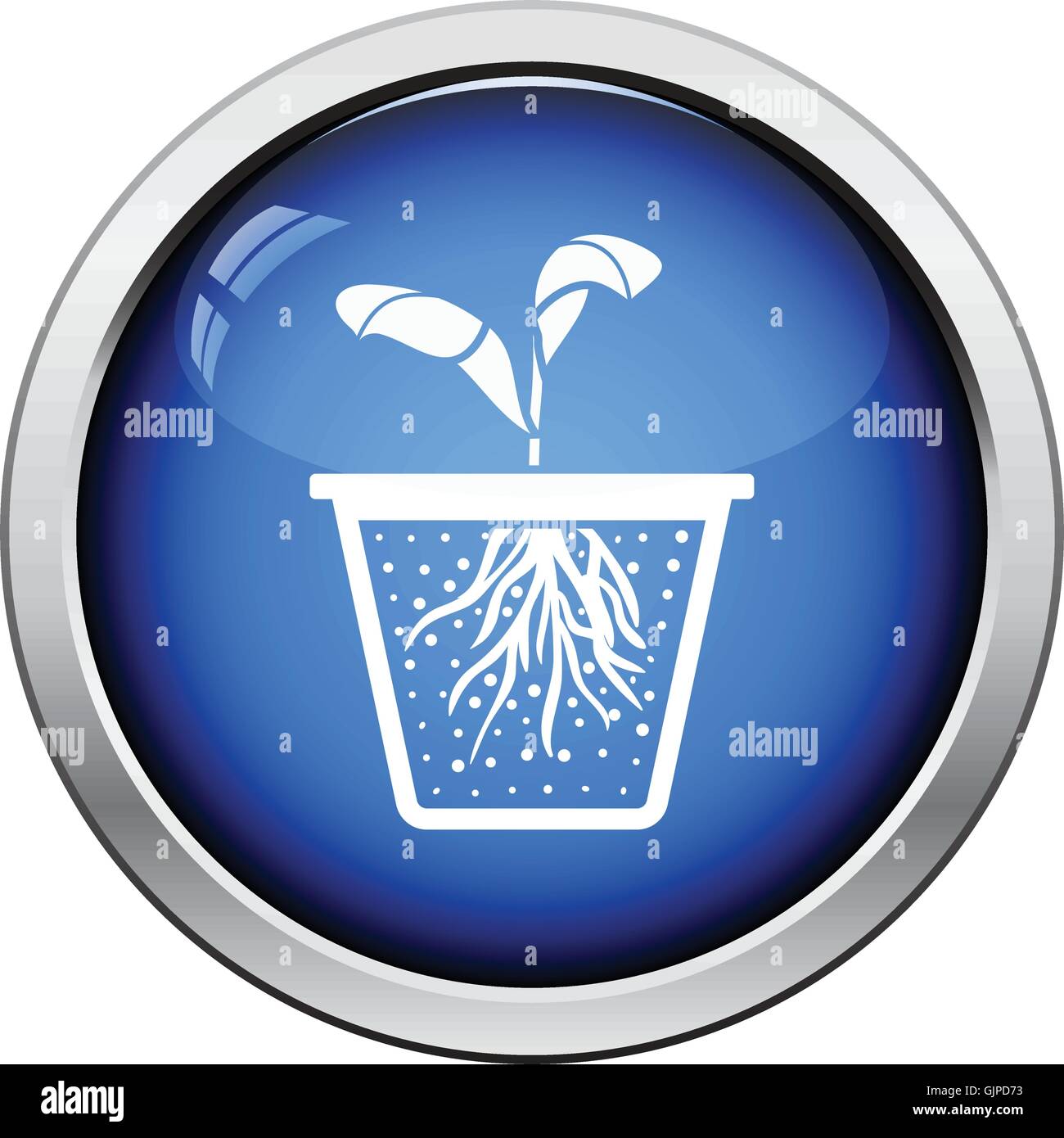 Seedling icon. Glossy button design. Vector illustration Stock Vector ...