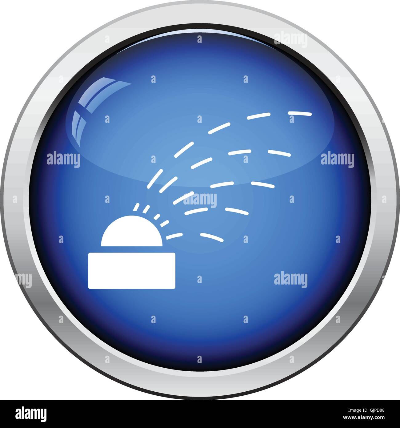 Automatic watering icon. Glossy button design. Vector illustration ...