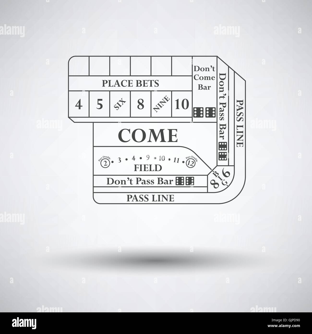 Craps Table Layout Printable