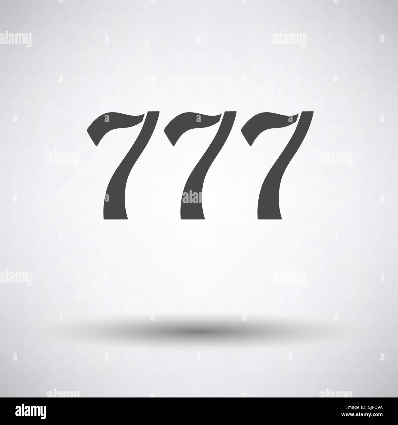 777 icon on gray background with round shadow. Vector illustration ...