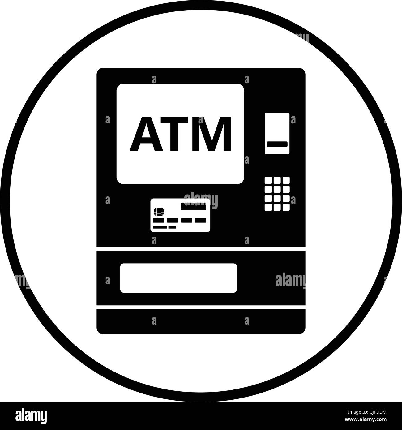 ATM icon. Thin circle design. Vector illustration Stock Vector Image ...
