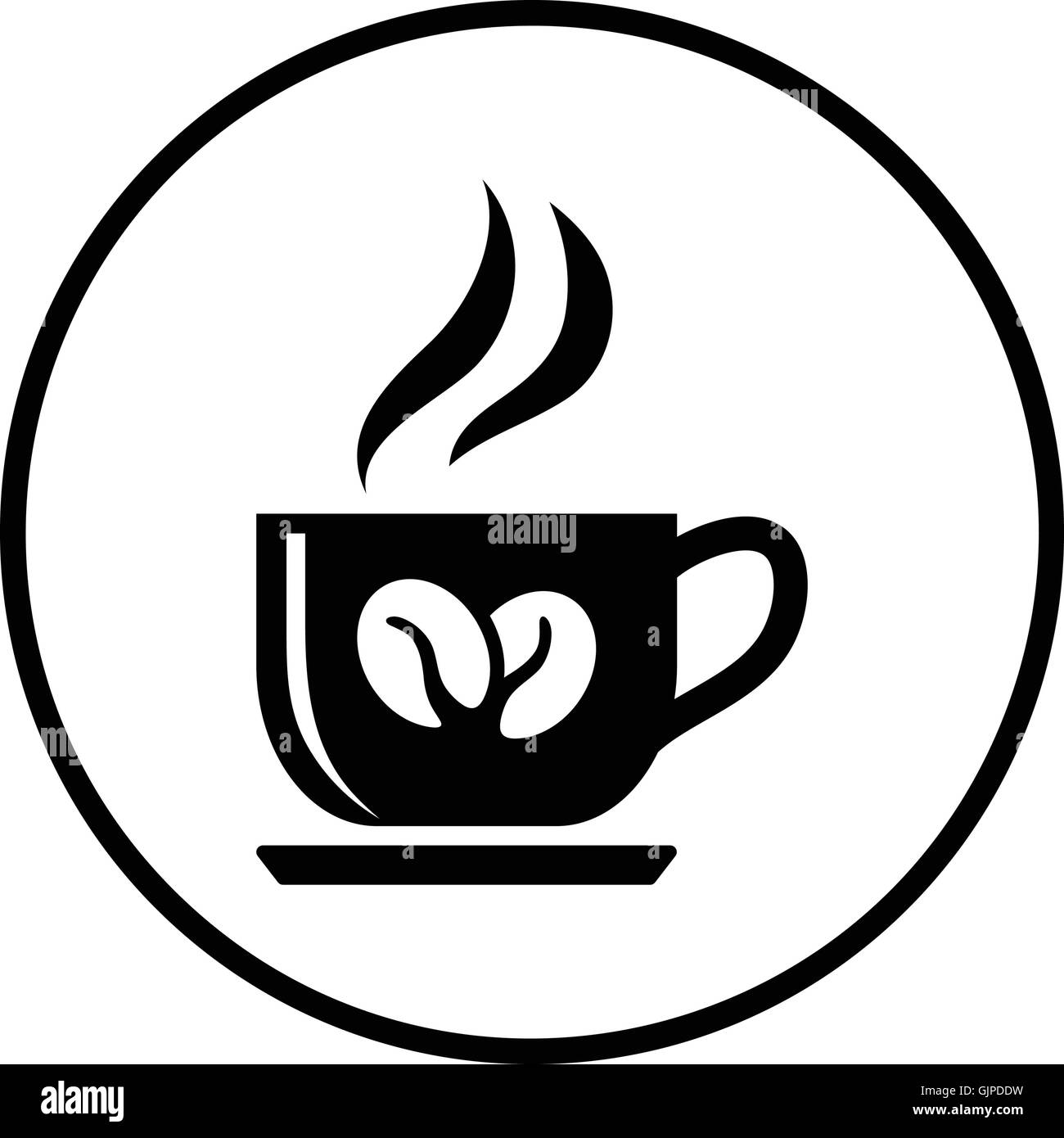 Coffee cup icon. Thin circle design. Vector illustration Stock Vector ...