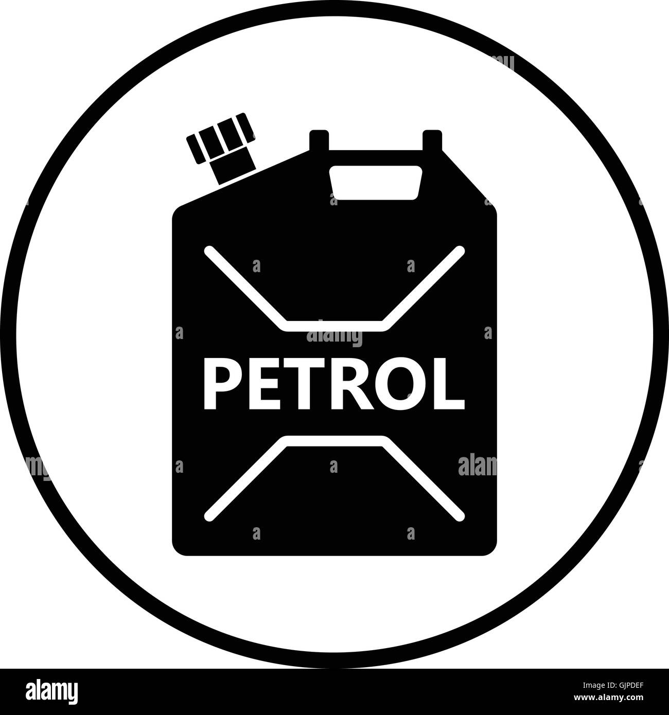 Fuel canister icon. Thin circle design. Vector illustration Stock ...