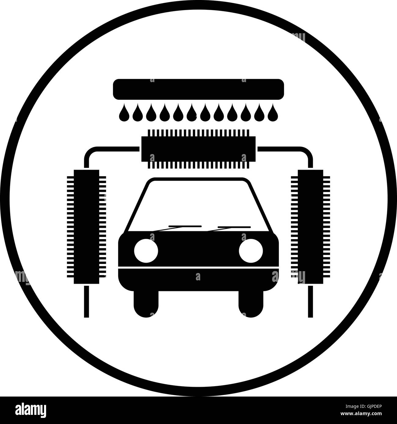 Car wash icon. Thin circle design. Vector illustration Stock Vector ...