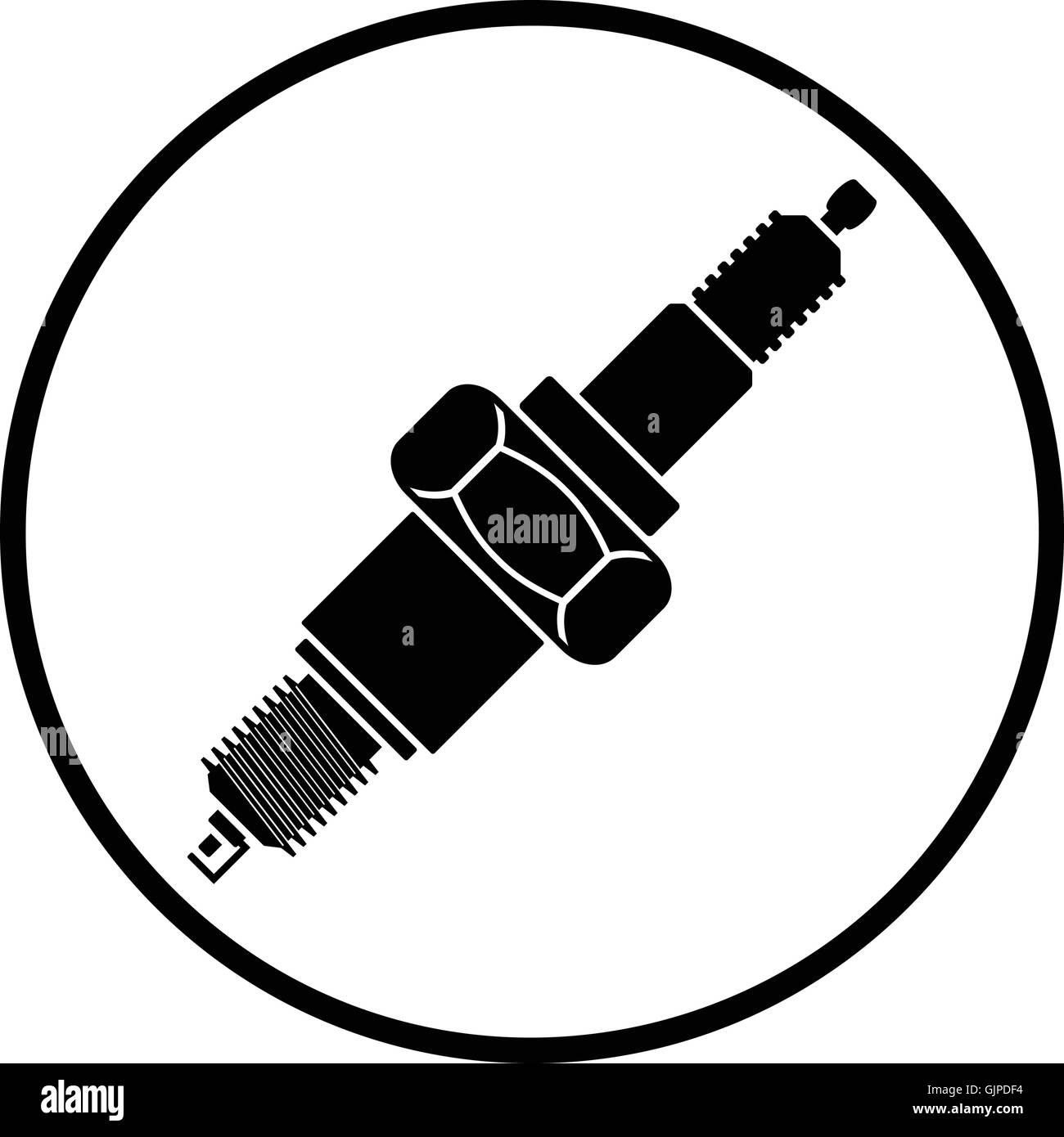Spark plug icon. Thin circle design. Vector illustration Stock Vector ...