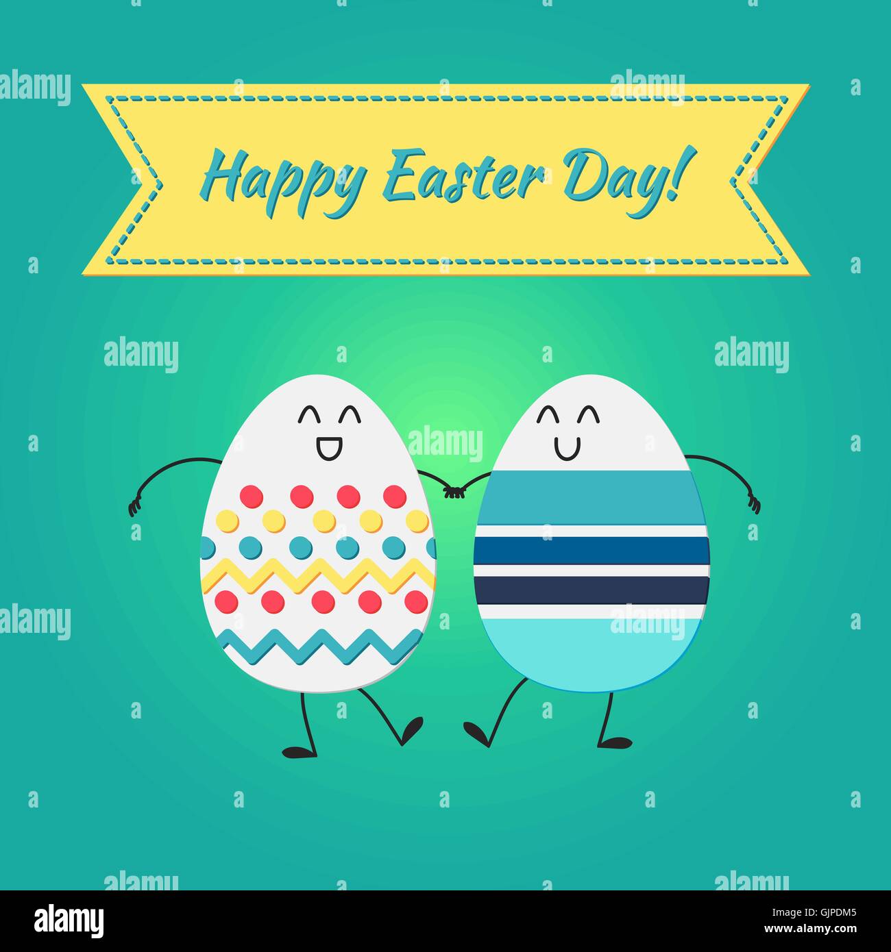 Happy easter with happy dancing egg. Vector Stock Vector Image & Art ...