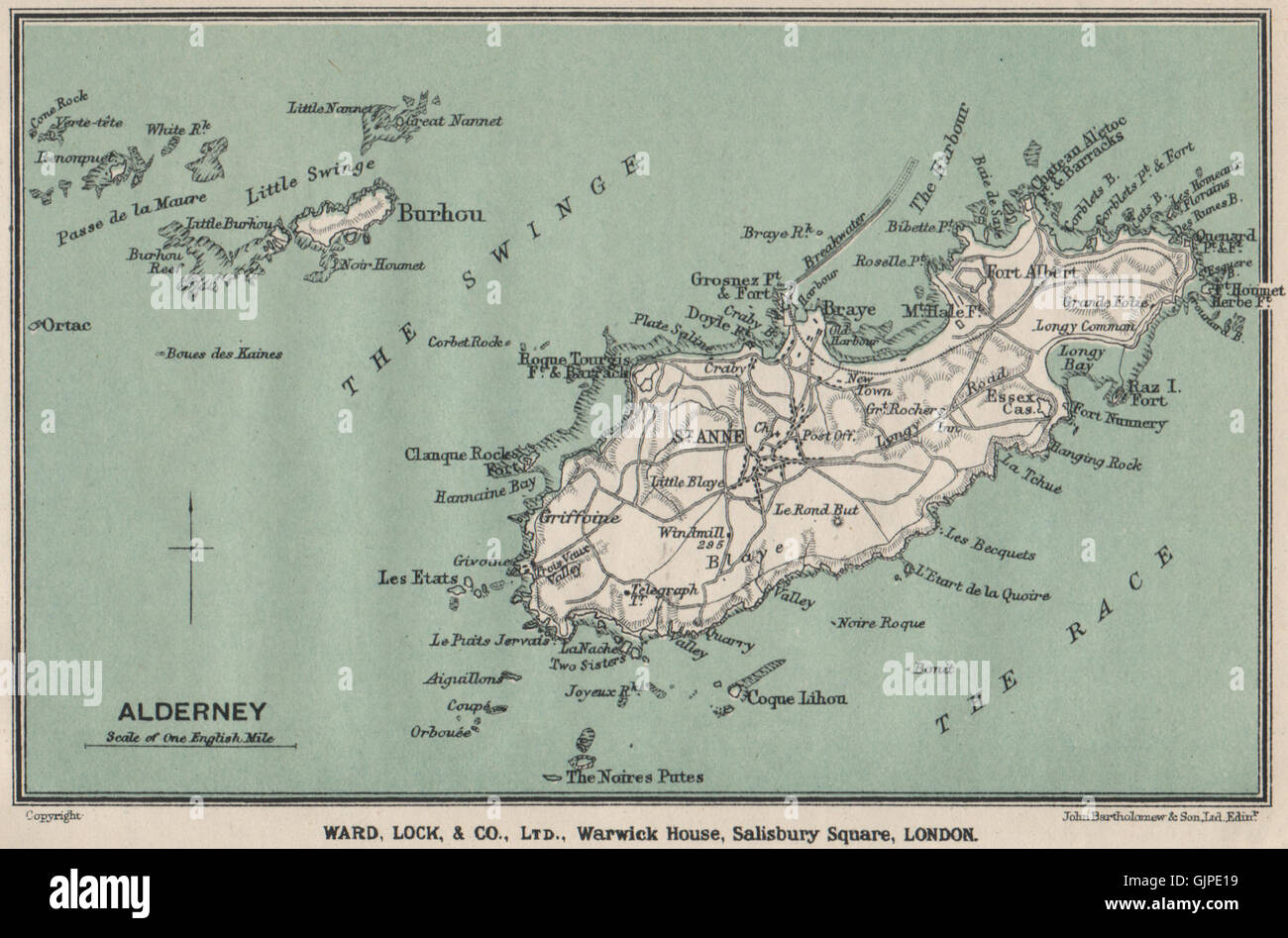 Alderney map hi-res stock photography and images - Alamy