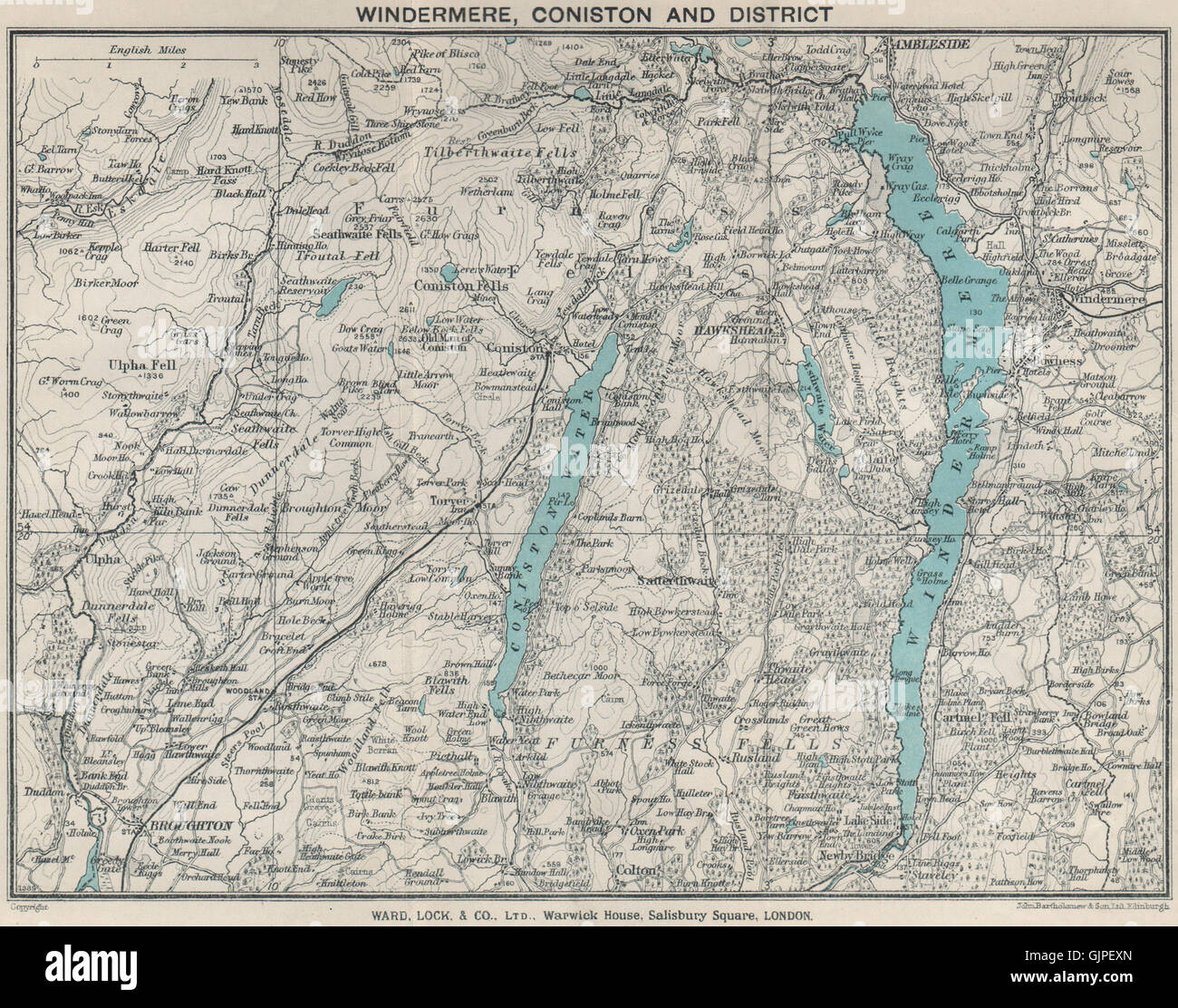 Coniston map hi-res stock photography and images - Alamy