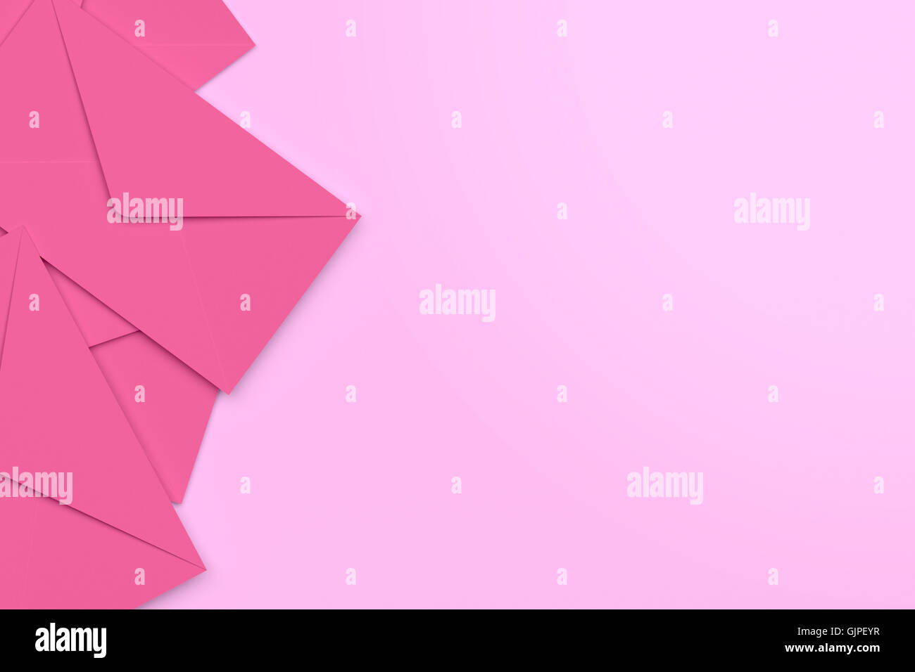 3D rendering of blank pink envelopes on pink background Stock Photo - Alamy