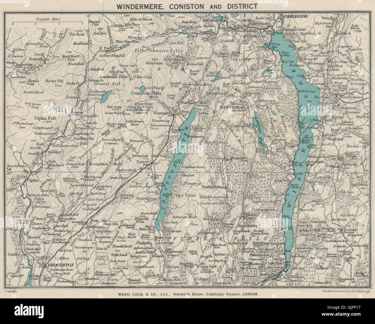 Lake district map pictorial hi-res stock photography and images - Alamy