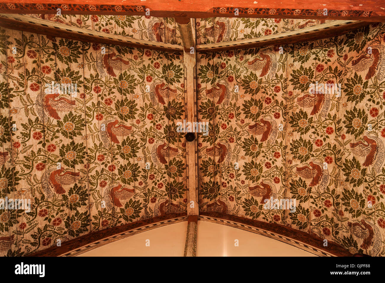 Interior of Norman church St Wulfran in Ovingdean, East Sussex, England ...