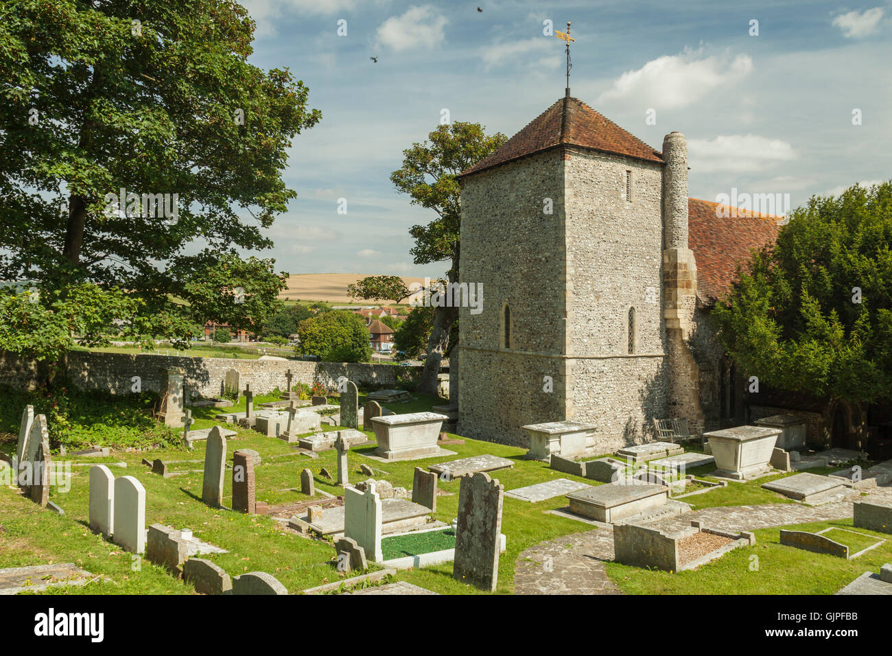 St Wulfran's church in Ovingdean, East Sussex, England Stock Photo - Alamy