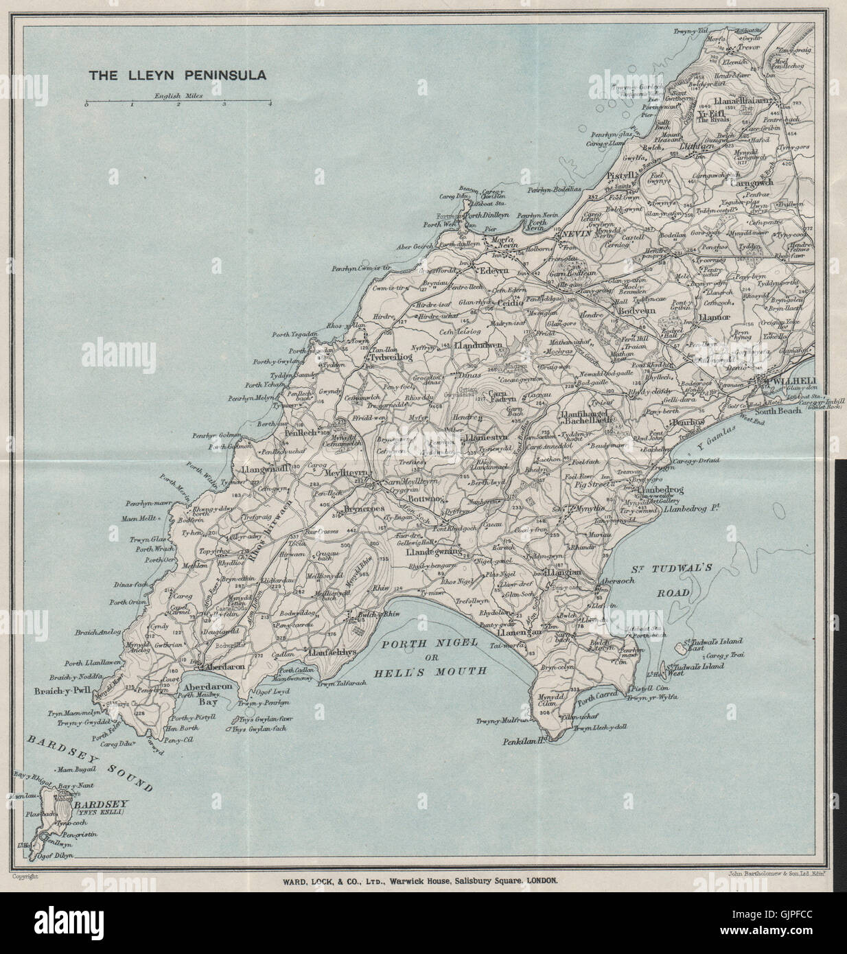 THE LLYN PENINSULA. Pwllheli. Barmouth. Wales. WARD LOCK, 1923 vintage ...